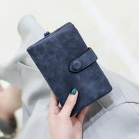 China Frosted Leather Short Bifold Wallet with Large Capacity Credit Card Holders 8 Slots for sale