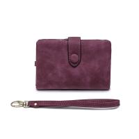 China Frosted Leather Short Bifold Wallet with Large Capacity Credit Card Holders 8 Slots for sale