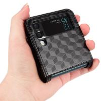 China Shockproof Luxury Square Leather Phone Case for Samsung Galaxy Z Flip 4 Back Bumper for sale