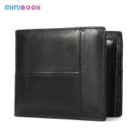 China Genuine Leather Minibook Anti-Theft RFID Card Holder Wallet 10cm x 12cm for OEM ODM for sale