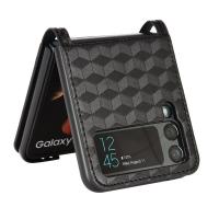 China Shockproof Luxury Square Leather Phone Case for Samsung Galaxy Z Flip 4 Back Bumper for sale
