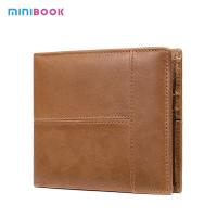 China Genuine Leather Minibook Anti-Theft RFID Card Holder Wallet 10cm x 12cm for OEM ODM for sale