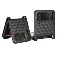 China Shockproof Luxury Square Leather Phone Case for Samsung Galaxy Z Flip 4 Back Bumper for sale