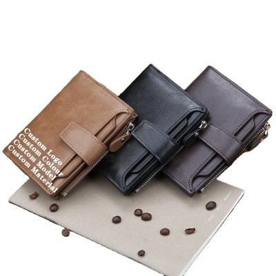 China Custom Logo Minibook Card Clip Wallet PU Leather 13cm x 10cm Short Card Holder Purse for sale