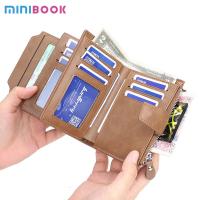 China Custom Logo Minibook Card Clip Wallet PU Leather 13cm x 10cm Short Card Holder Purse for sale