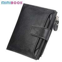 China Custom Logo Minibook Card Clip Wallet PU Leather 13cm x 10cm Short Card Holder Purse for sale
