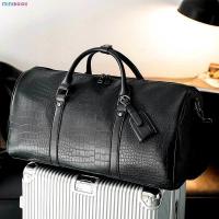 China OEM ODM Luxury Vegan Leather Crocodile Pattern Overnight Hand Bag for Men Custom Logo 18x12x6 Inch for sale