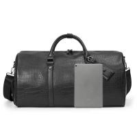 China OEM ODM Luxury Vegan Leather Crocodile Pattern Overnight Hand Bag for Men Custom Logo 18x12x6 Inch for sale
