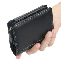 China Ultra Thin Three Fold PU Leather Men's Wallet Short Length 8.5cm x 11cm for sale
