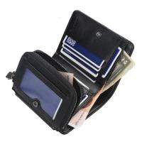 China Ultra Thin Three Fold PU Leather Men's Wallet Short Length 8.5cm x 11cm for sale