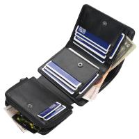 China Ultra Thin Three Fold PU Leather Men's Wallet Short Length 8.5cm x 11cm for sale