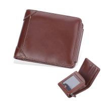 China Ultra Thin Three Fold PU Leather Men's Wallet Short Length 8.5cm x 11cm for sale