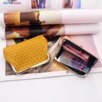 China Custom Logo 4 Inch Weave Coin Pouch Women Wallet Minibook for Daily Organization for sale