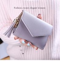 China Mini Tassel Short Wallet for Women Cute Japanese Korean Style Open Closure 18cm for sale