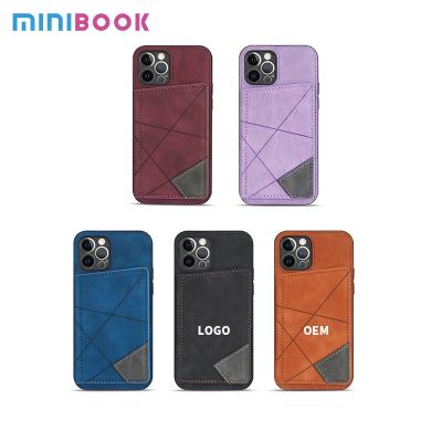 China Luxury PU Leather Wallet Phone Case for iPhone 15 Pro Max with Holder Shockproof for sale