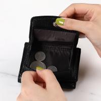 China Mini Card Holder Litchi Pattern PU Leather Wallet Female Three Fold Wallet with Coin Purse for sale