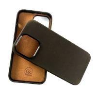 China Genuine Crazy Horse Leather Case for iPhone 13 14 15 with Wireless Charging Support for sale