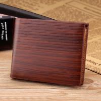 China Designer Logo Men's Slim Wallet Waterproof PU Leather 8 Card Holder Short Money Purse for sale