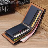 China Designer Logo Men's Slim Wallet Waterproof PU Leather 8 Card Holder Short Money Purse for sale