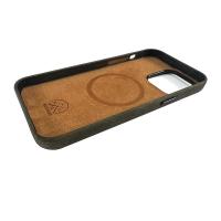 China Genuine Crazy Horse Leather Case for iPhone 13 14 15 with Wireless Charging Support for sale