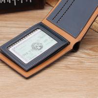 China Designer Logo Men's Slim Wallet Waterproof PU Leather 8 Card Holder Short Money Purse for sale
