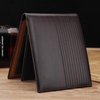 China Designer Logo Men's Slim Wallet Waterproof PU Leather 8 Card Holder Short Money Purse for sale