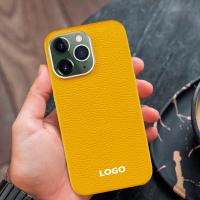 China Custom Leather Phone Case for iPhone 12 13 14 Pro Max Business Style OEM Support Wireless Charging for sale