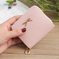 China Custom Bowknot Letter Logo Small Zipper Coin Purse 10x8x2 cm PU Leather for sale