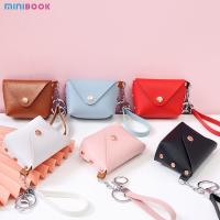 China Custom Logo Genuine Leather Minibook Coin Purse 15cm x 10cm Coin Lanyard Bag for sale