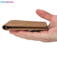 China Custom Logo Short PU Leather Wallet Two Fold Card Holder 11.5cm x 9.5cm for Multicard Storage for sale