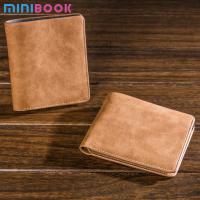 China Custom Logo Short PU Leather Wallet Two Fold Card Holder 11.5cm x 9.5cm for Multicard Storage for sale