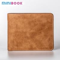 China Custom Logo Short PU Leather Wallet Two Fold Card Holder 11.5cm x 9.5cm for Multicard Storage for sale
