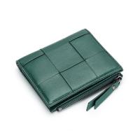 China Genuine Leather RFID Blocking Zipper Wallet for Women 11.5cm x 9.5cm for sale