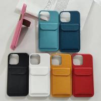 China PU Leather Card Holder Phone Case for iPhone Shockproof Luxury Design with Wireless Charging Support for sale