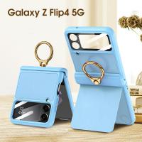 China Ultra Thin Vegan Leather Magnetic Flip Case for Samsung Galaxy Z Flip4 5G with Kickstand for sale