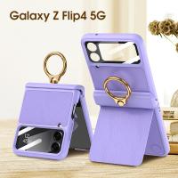 China Ultra Thin Vegan Leather Magnetic Flip Case for Samsung Galaxy Z Flip4 5G with Kickstand for sale