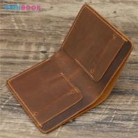 China Open Closure Minibook Genuine Leather Multi-function Card Holder Clip Wallet for Men for sale