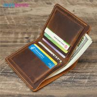 China Open Closure Minibook Genuine Leather Multi-function Card Holder Clip Wallet for Men for sale