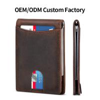 China Men's Genuine Leather RFID Blocking Wallet with Money Clip 15-25 Days Delivery for sale