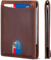 China Men's Genuine Leather RFID Blocking Wallet with Money Clip 15-25 Days Delivery for sale