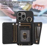 China iPhone 14 15 Pro Max Vegan Leather Crossbody Cellphone Bag with Removable Strap and Card Holder for sale