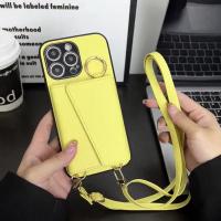 China iPhone 14 15 Pro Max Vegan Leather Crossbody Cellphone Bag with Removable Strap and Card Holder for sale