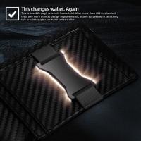 China Custom Slim Carbon Fiber Genuine Leather Money Clip Wallet for Men with RFID Blocking for sale