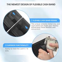 China Custom Slim Carbon Fiber Genuine Leather Money Clip Wallet for Men with RFID Blocking for sale