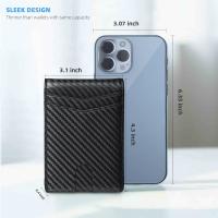 China Custom Slim Carbon Fiber Genuine Leather Money Clip Wallet for Men with RFID Blocking for sale