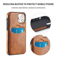 China iPhone 15 Pro Max PU Leather Card Slot Holder Slim Vintage Mobile Phone Case Shockproof for sale