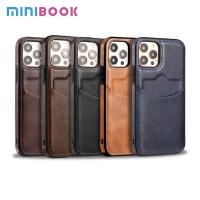 China iPhone 15 Pro Max PU Leather Card Slot Holder Slim Vintage Mobile Phone Case Shockproof for sale