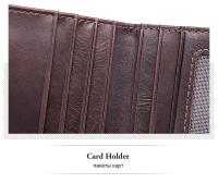 China Minibook Genuine Leather Men Wallet RFID Slim Money Clip Zipper Coins Purse 9.5x10.5cm for sale