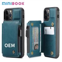 China PU Leather Wallet Case for iPhone 14 15 Pro Max with Zipper and Card Slots for sale