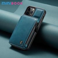 China PU Leather Wallet Case for iPhone 14 15 Pro Max with Zipper and Card Slots for sale